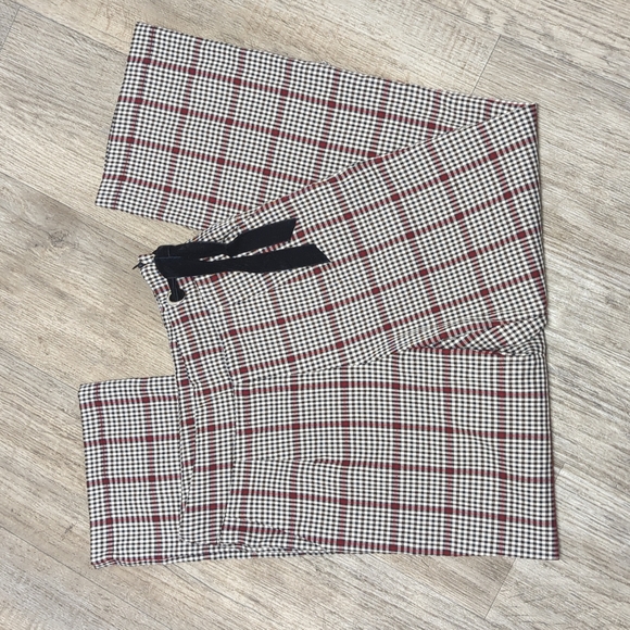 Versona | Pants & Jumpsuits | Plaid High Waist Pants W Velvet Bow Tie ...
